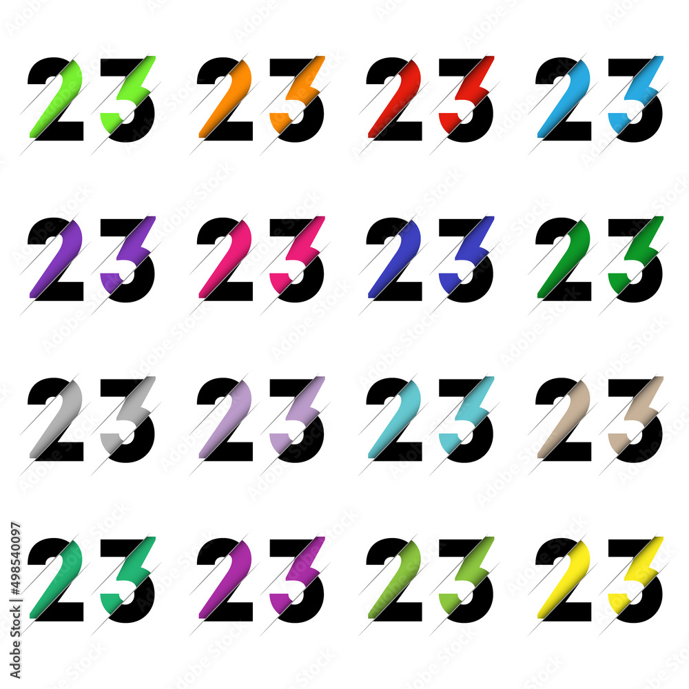 Paper cut number twenty three 23. Realistic 3D multi layers papercut ...