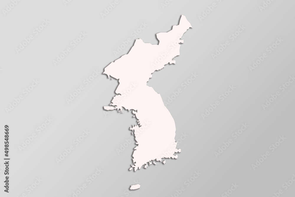 White background and illustration map of Korea Stock Illustration ...