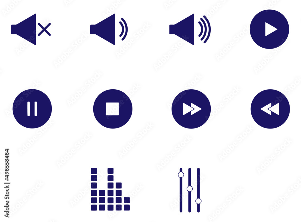 Music Player Vector Icons Stock Vector | Adobe Stock