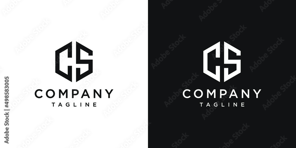 Creative Letter CS Monogram Logo Design Icon Template White and Black ...