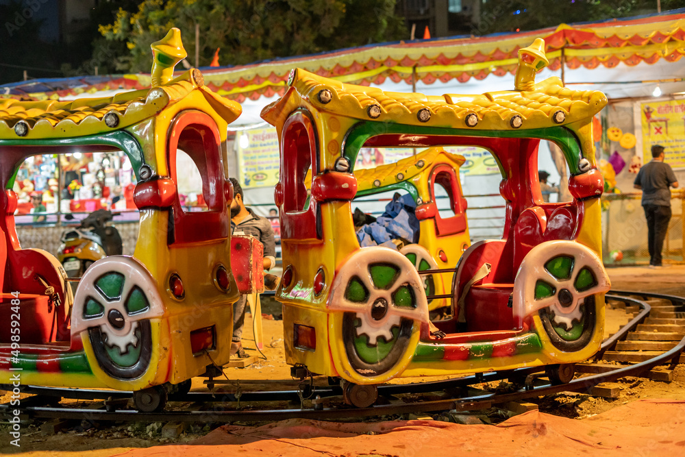 Joy ride kids train in carnival festival in Mumbai Maharashtra Stock ...