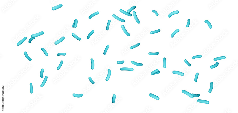 Blue sprinkles, granules isolated on white background and texture 3d ...