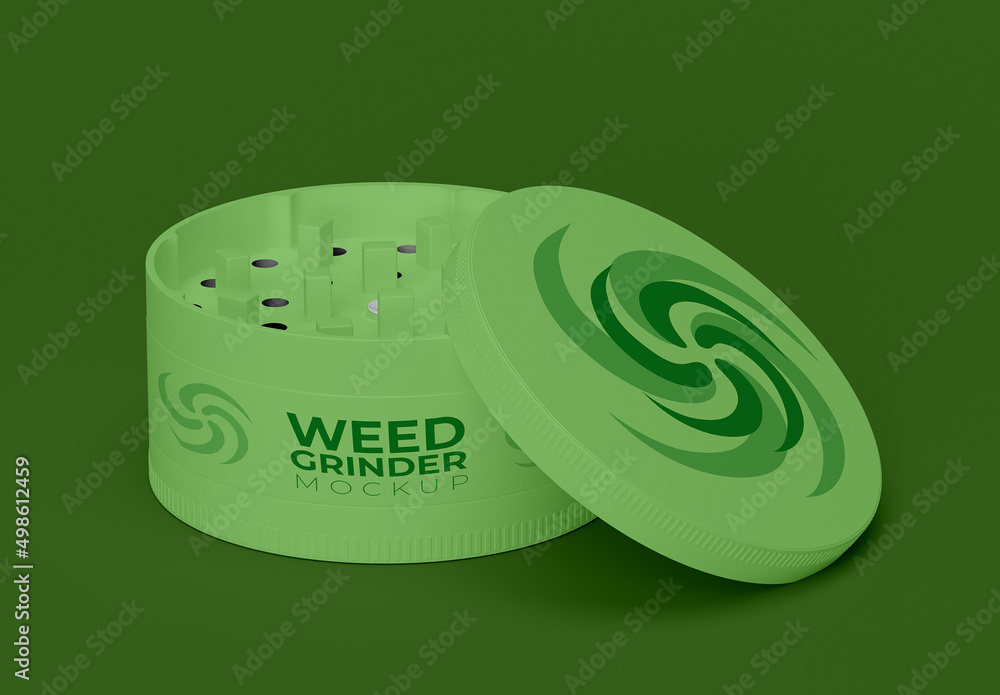 Open Matte Herb Grinder Mockup Stock Template | Adobe Stock