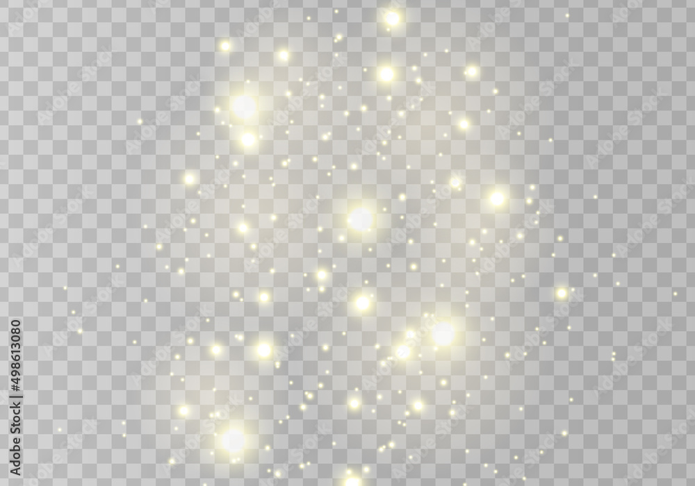 Abstract sparkles isolated on a transparent background. Bokeh lights ...