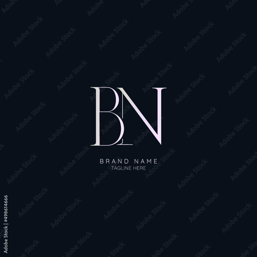 Abstract initial BN letter icon logo Stock Vector | Adobe Stock