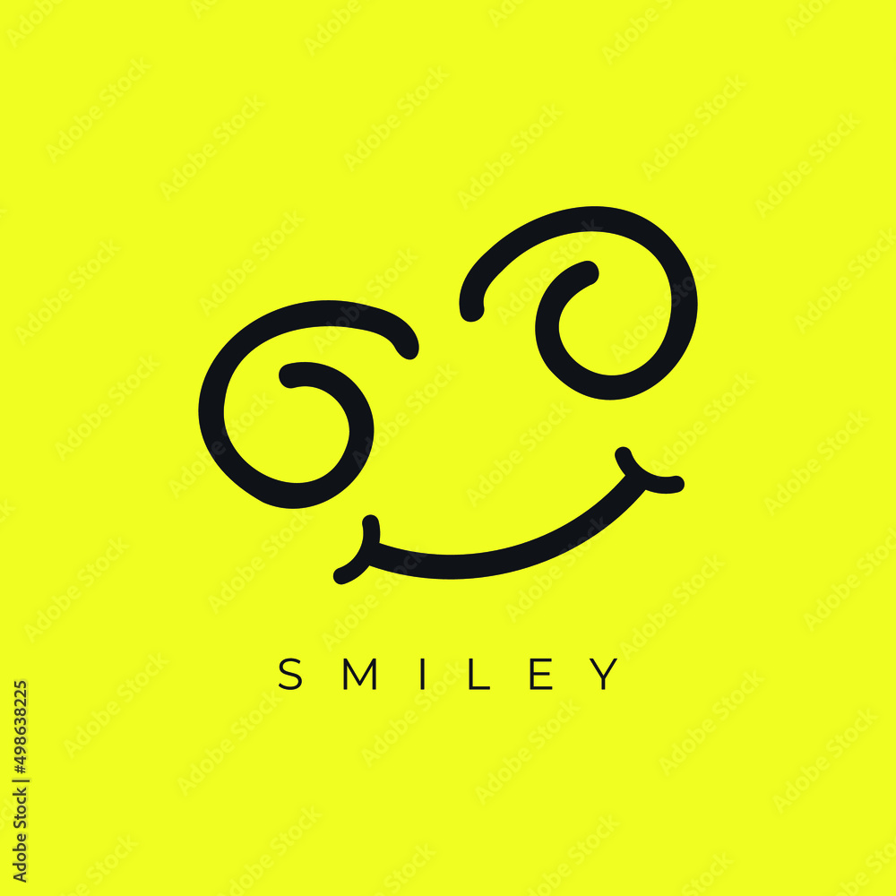 smiley flat logo design concept Stock Vector | Adobe Stock