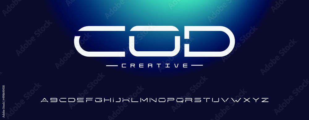 COD minimal tech and original font letter design. modern tech vector ...
