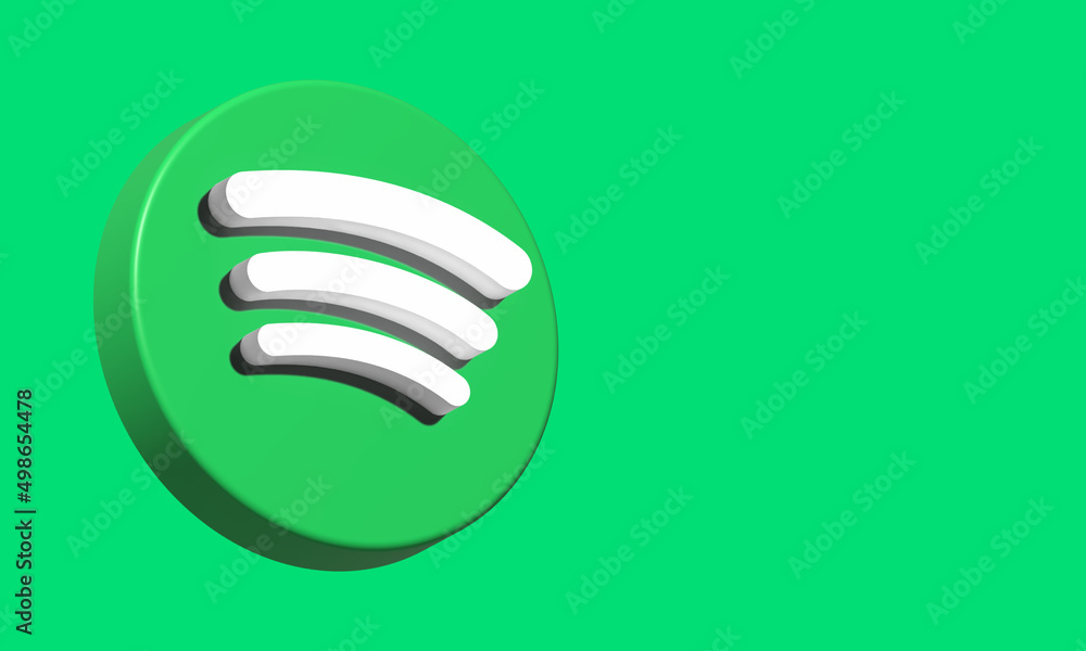 Spotify Circle Button Icon 3D. Elegant Template Blank Space Stock ...