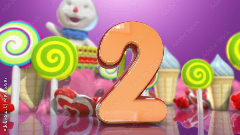 Cartoon candy countdown, 3 seconds countdown, cartoon opening animation ...