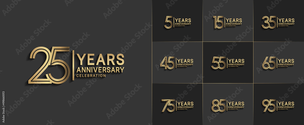 set of anniversary premium collection golden color can be use for ...