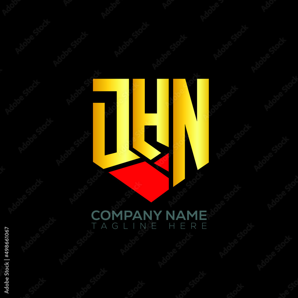 DHN letter logo design on black background.DHN creative initials letter ...
