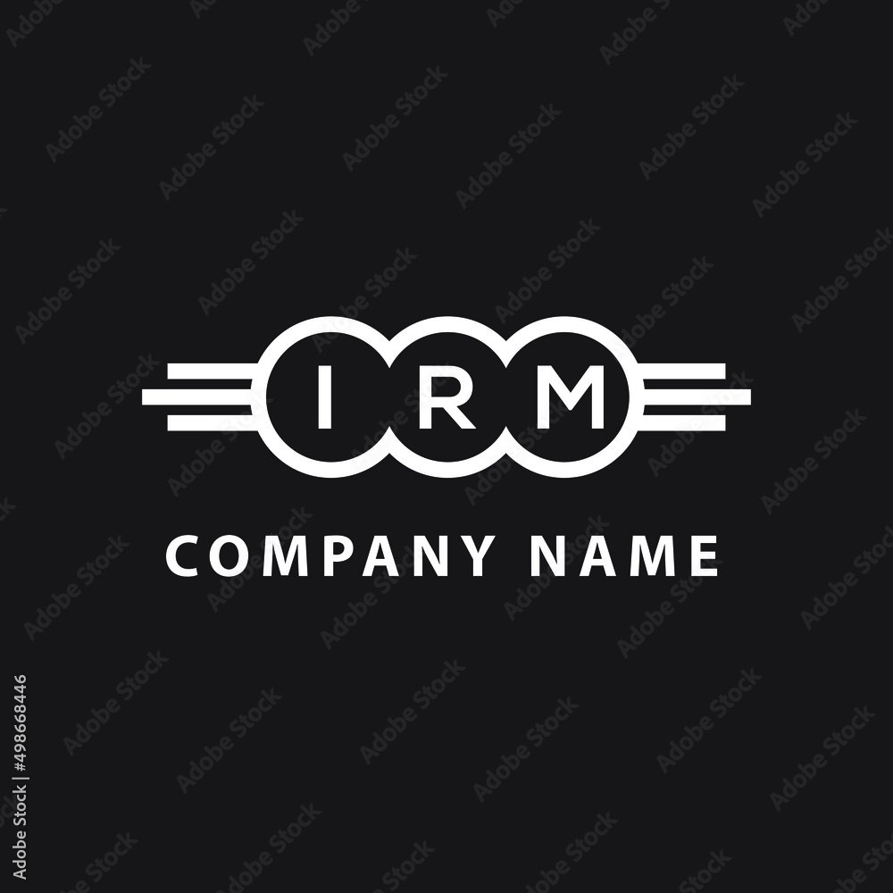 IRM letter logo design on black background. IRM creative circle letter ...