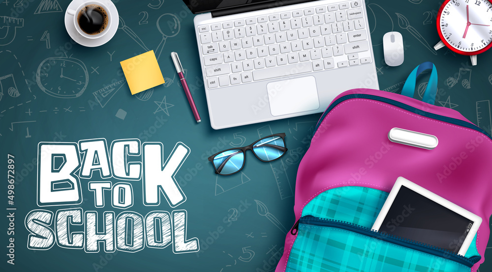 Back to school vector background design. Back to school text in ...