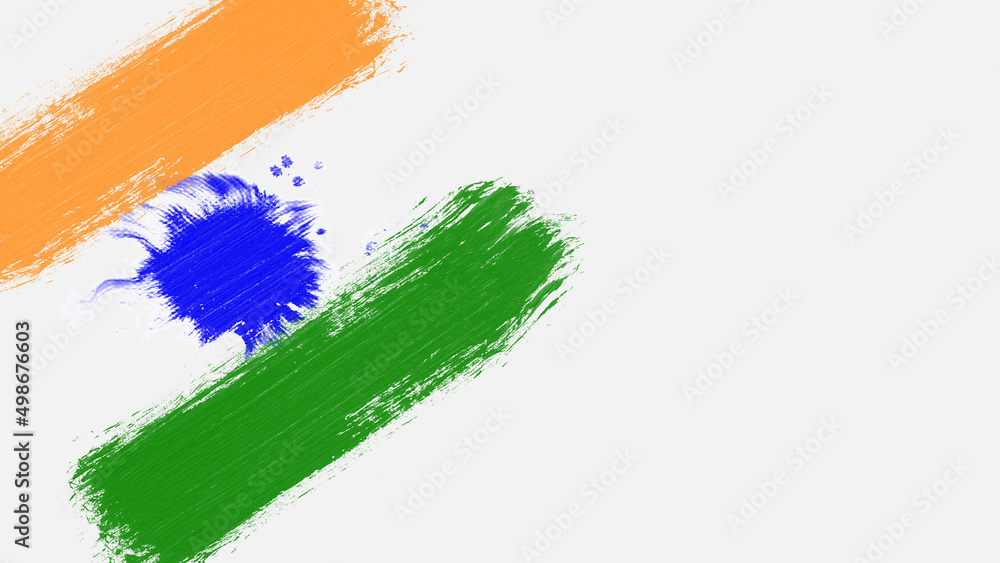 Colors of the Indian flag painted with a brush stroke. Stock ...