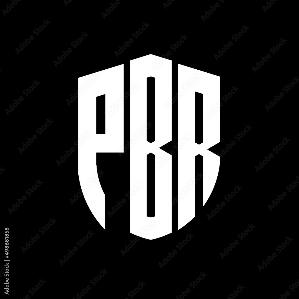 PBR letter logo design. PBR modern letter logo with black background ...
