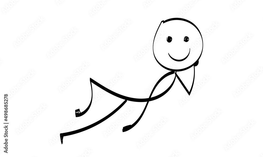 Vector Stickman Character illustration. Sketch stick figure isolated ...