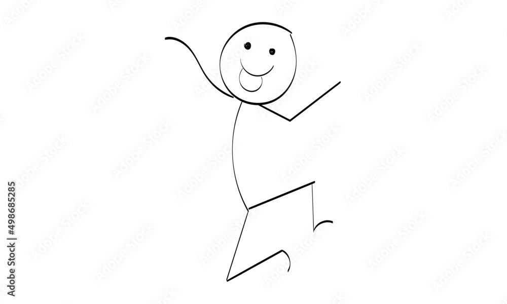 Vector Stickman Character illustration. Sketch stick figure isolated ...