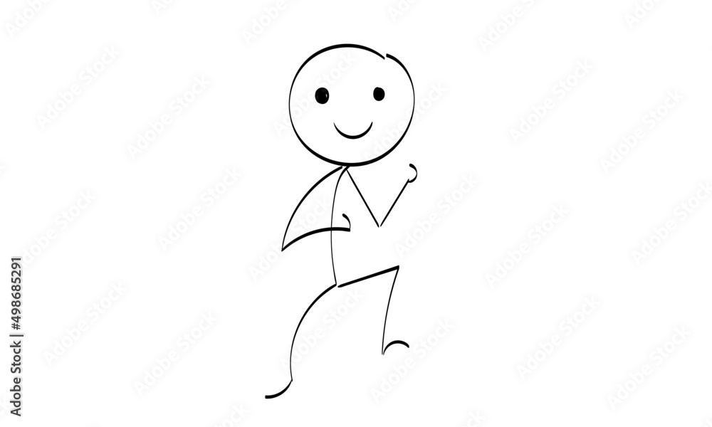 Vector Stickman Character illustration. Sketch stick figure isolated ...