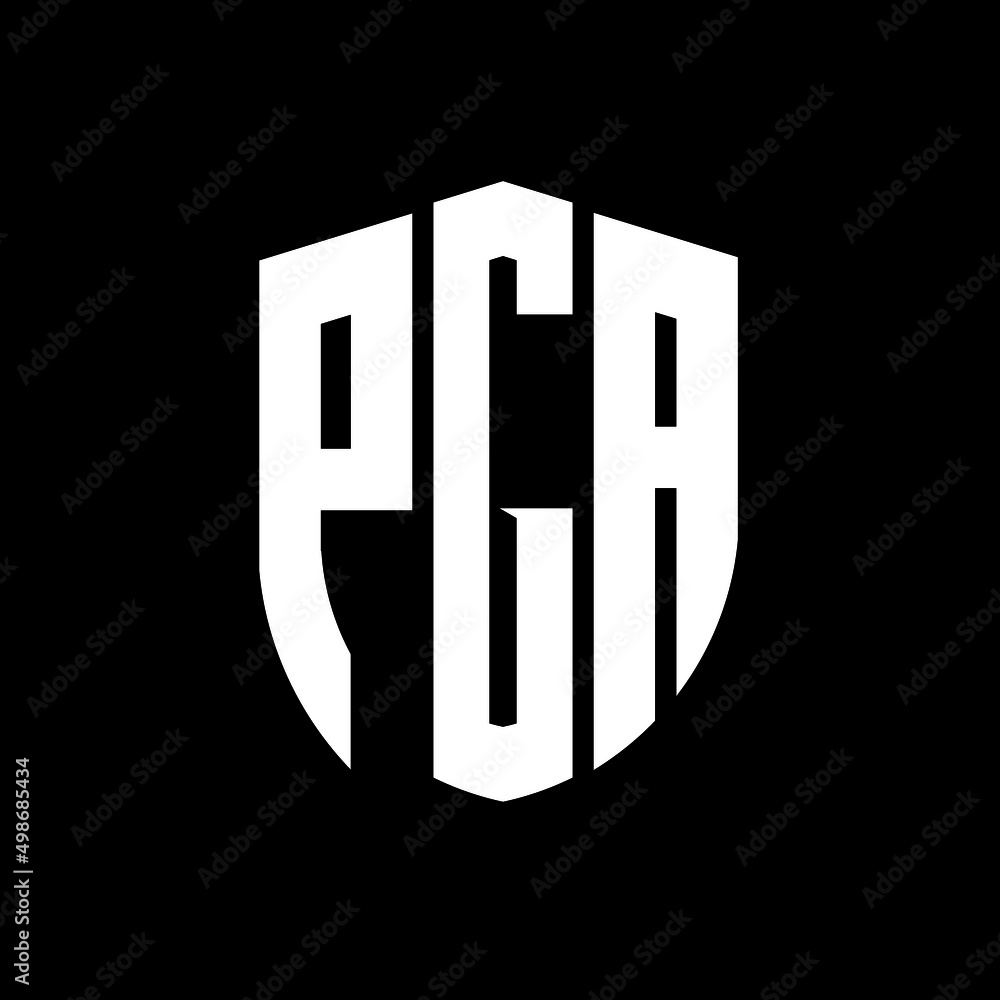 PGA letter logo design. PGA modern letter logo with black background ...