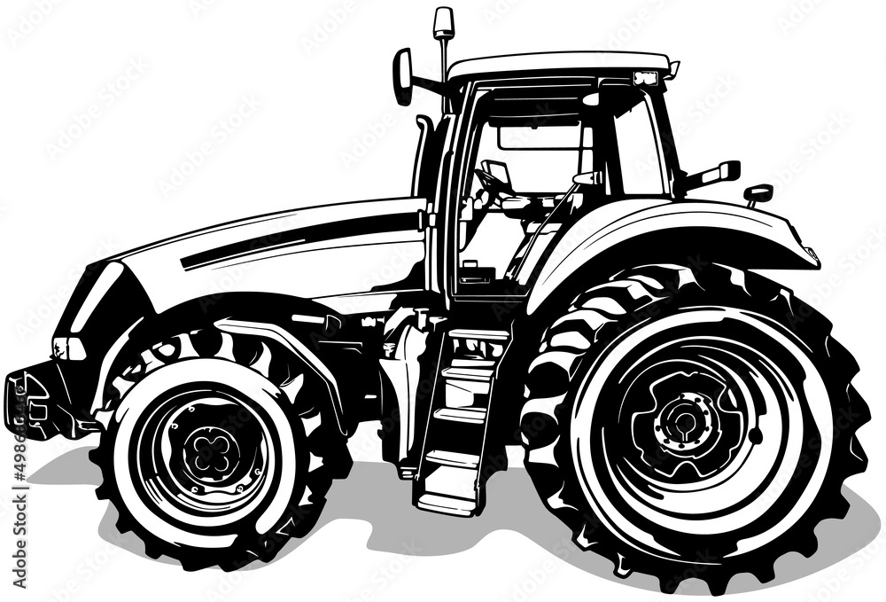Farm Tractor Clipart Black And White