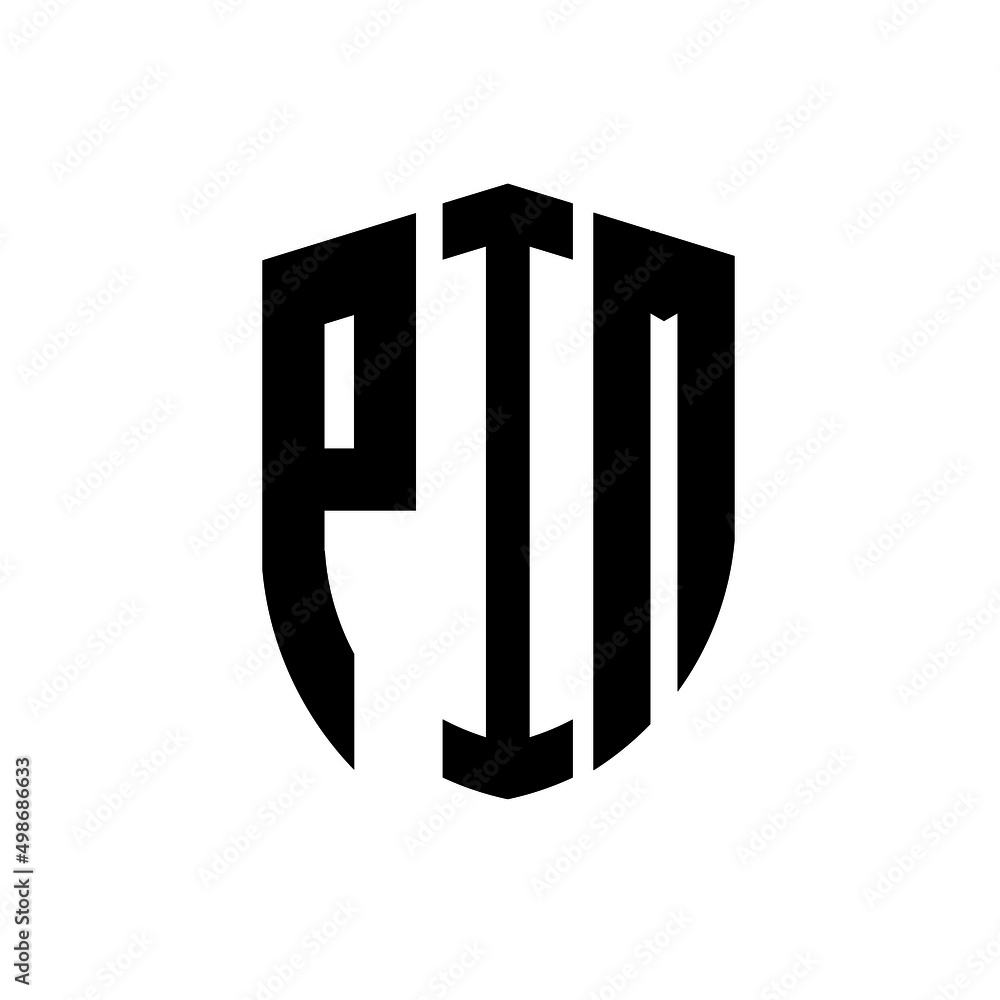 PIM letter logo design. PIM modern letter logo with black background ...