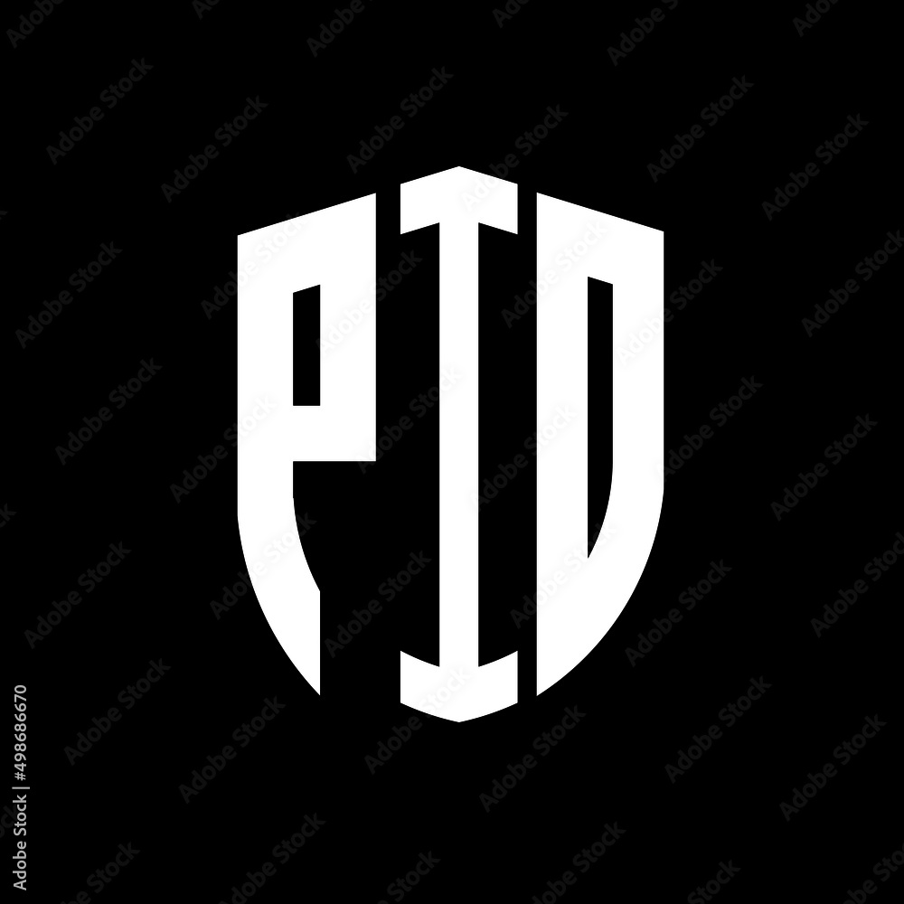 PIO letter logo design. PIO modern letter logo with black background ...