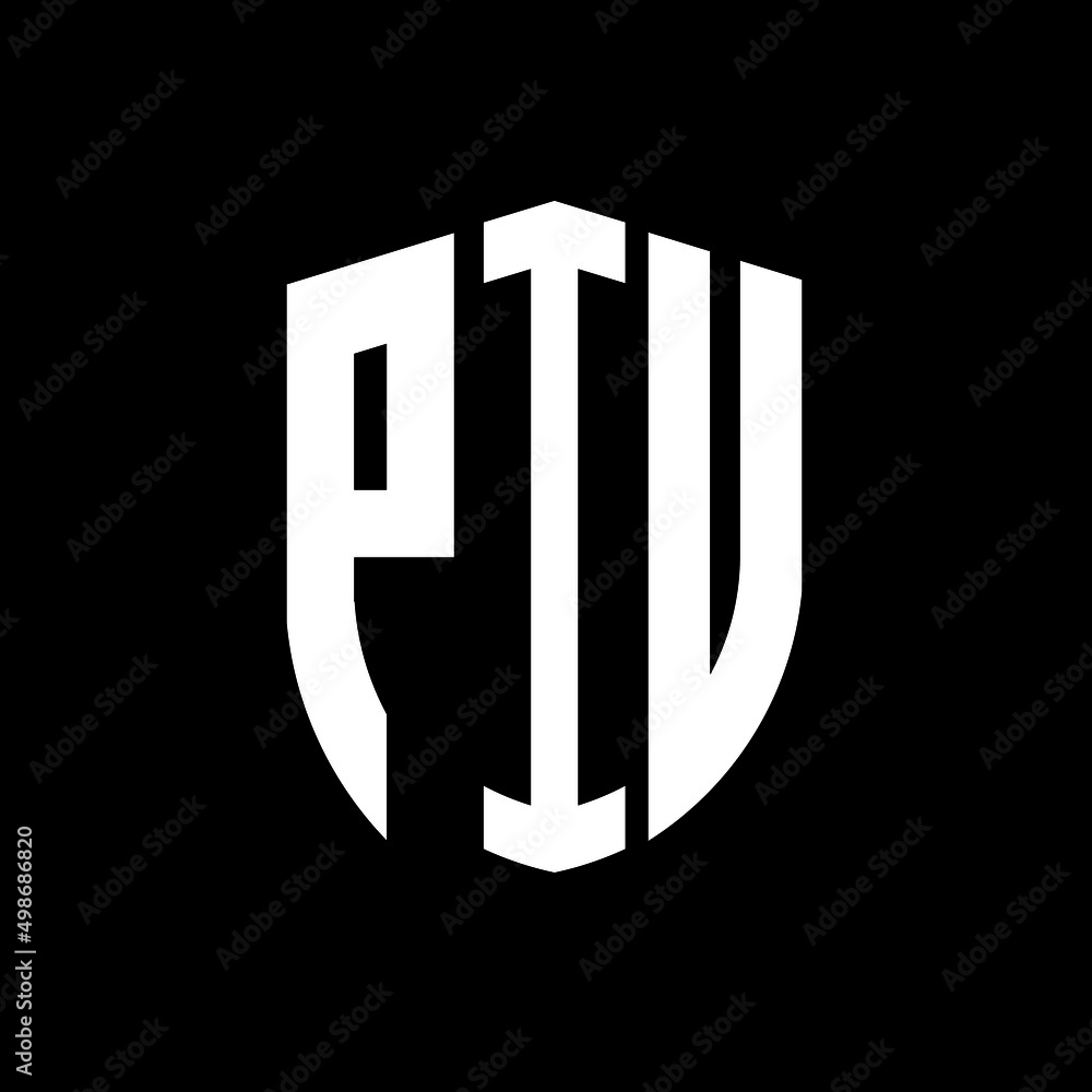 PIV letter logo design. PIV modern letter logo with black background ...