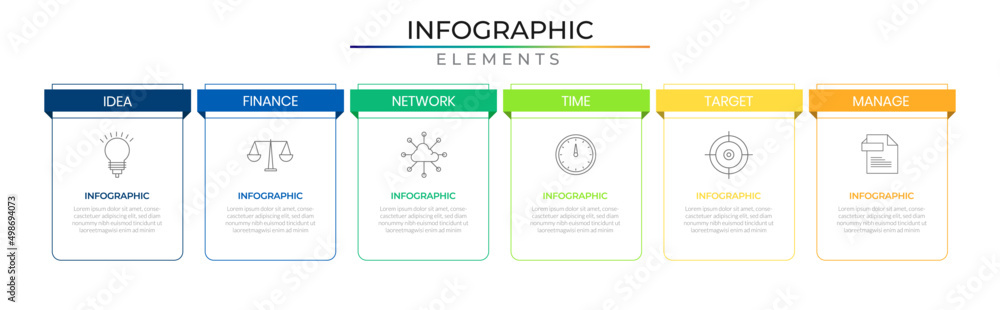 Minimal workflow infographic elements plan concept design vector with ...