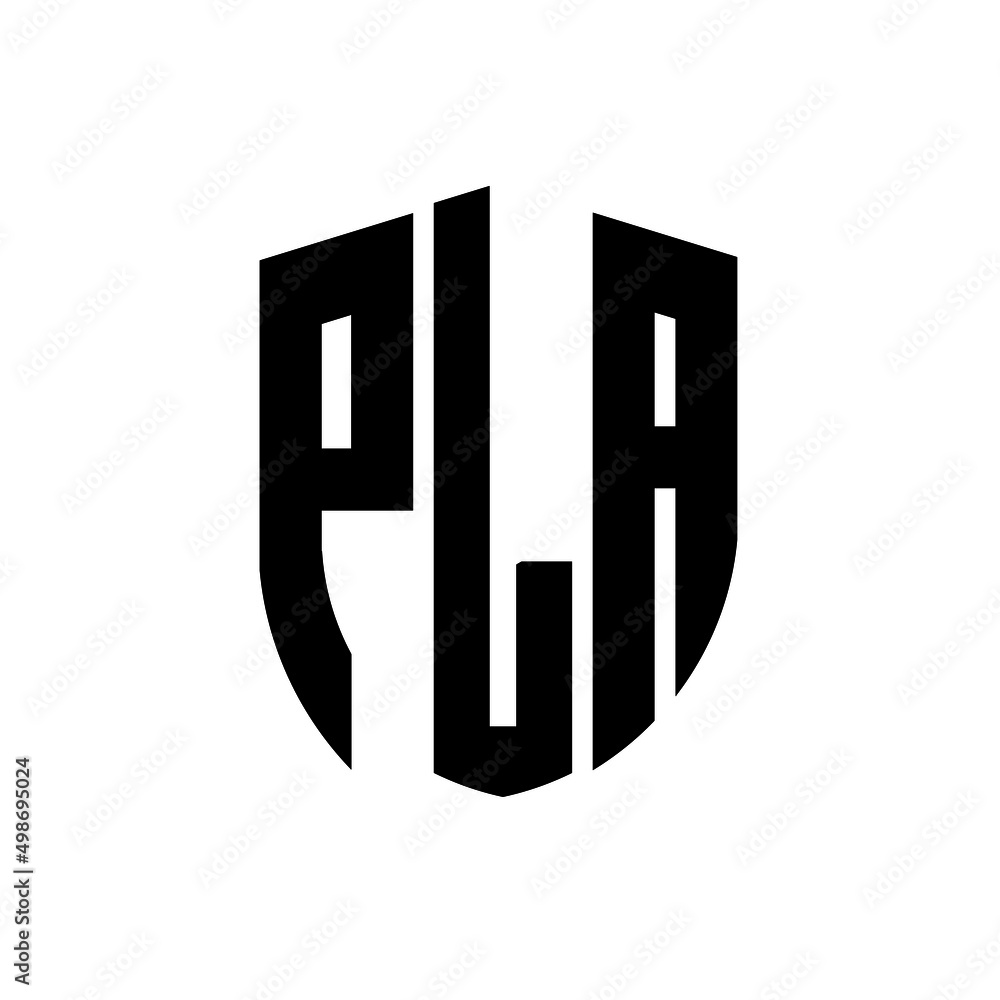PLA letter logo design. PLA modern letter logo with black background ...