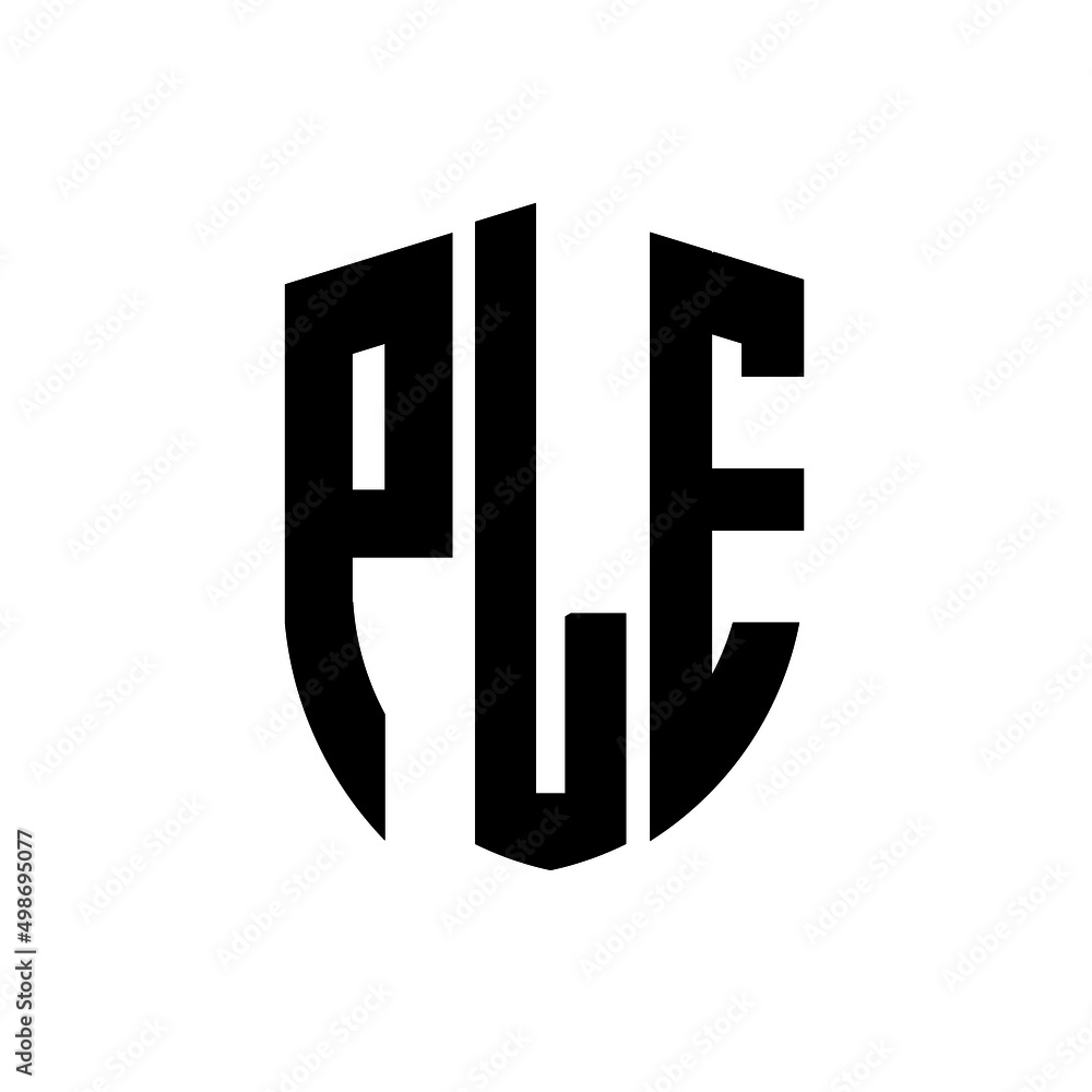 PLE letter logo design. PLE modern letter logo with black background ...
