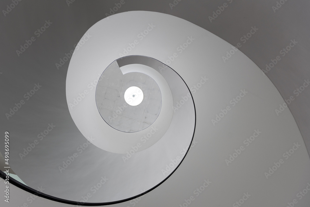 Сircular staircase. Part of a modern minimalist staircase in circular ...