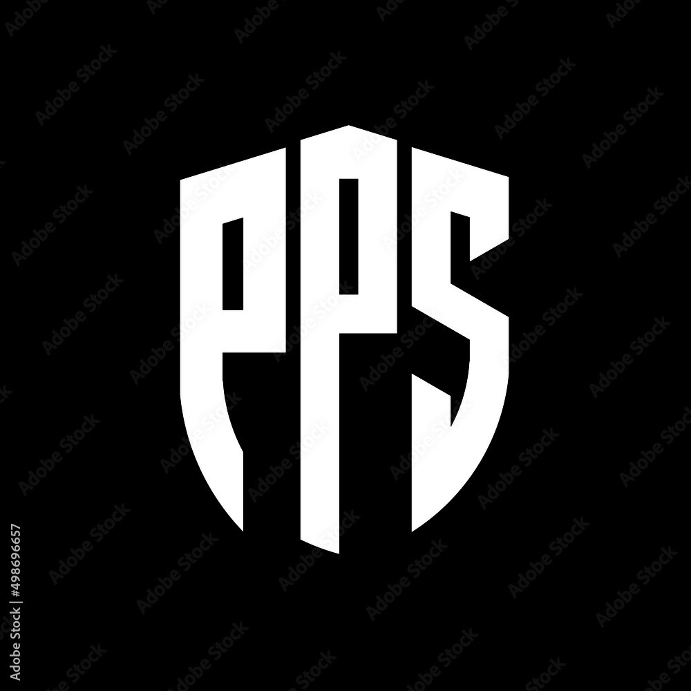 PPS letter logo design. PPS modern letter logo with black background ...