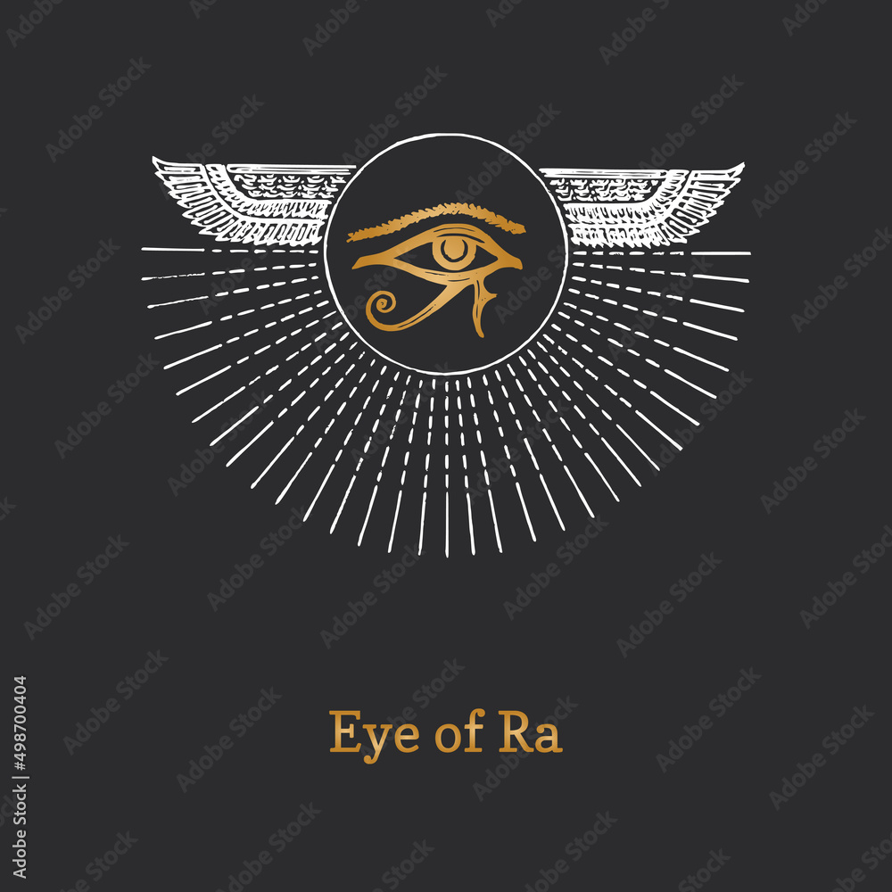 Eye of Ra, vector illustration in engraving style. Stock Vector | Adobe ...