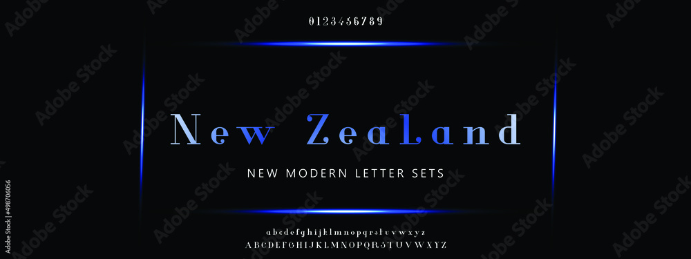 NEW ZEALAND Elegant alphabet letters font and number. Classic Lettering ...