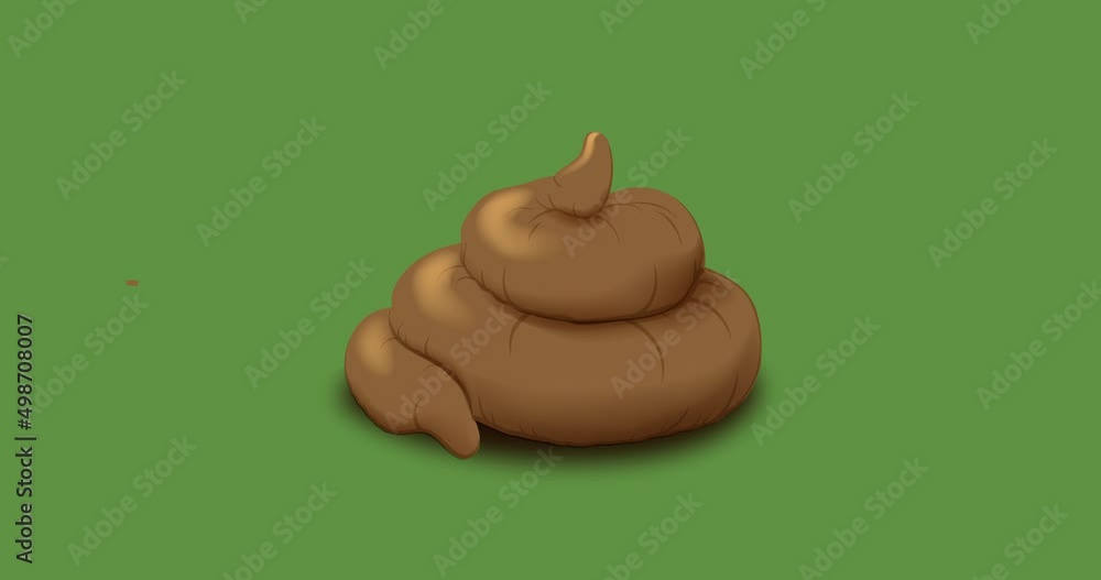 Piles of poop falling to the ground with splashes in perspective on a ...