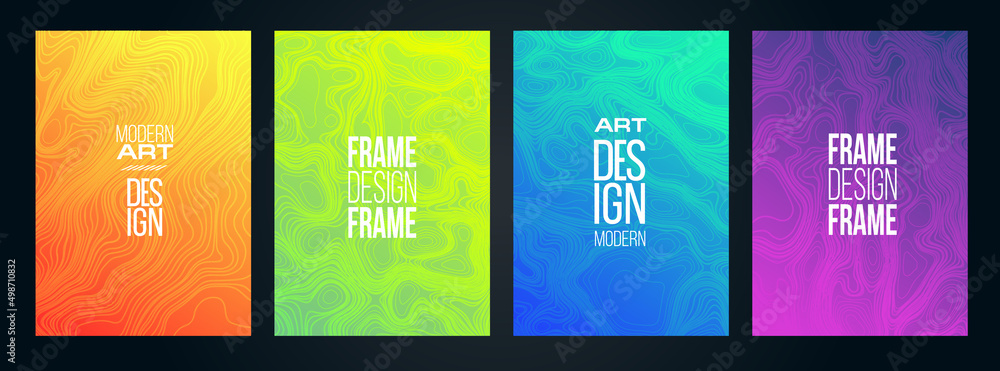 minimalistic hipster colored frame design. Vector line gradient ...