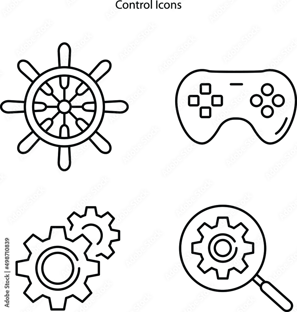 controls icons isolated on white background. controls icon thin line ...