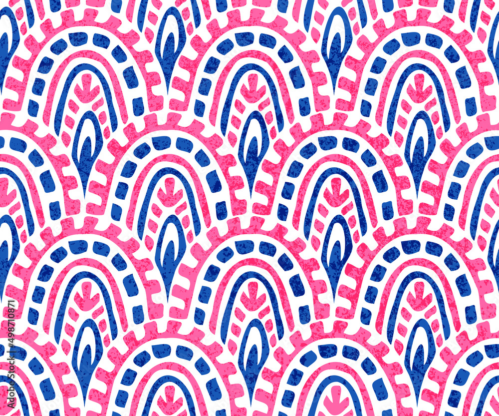 Seamless wavy pattern. Ethnic and tribal motifs. Seigaiha print in ...