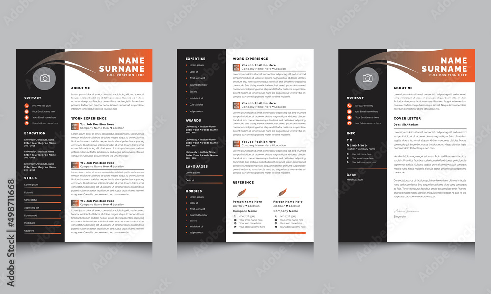 Creative Resume Layout, Professional Resume Layouts, Black Cv and Cover ...