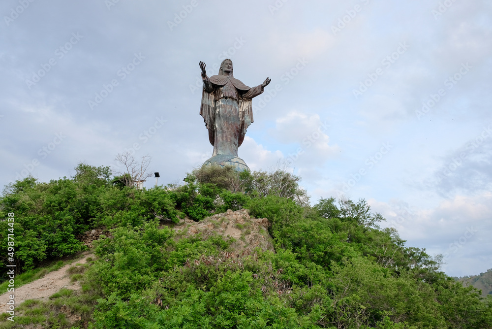 Cristo Rei of Dili Statue on the top of the hill, Timor Leste. Stock ...