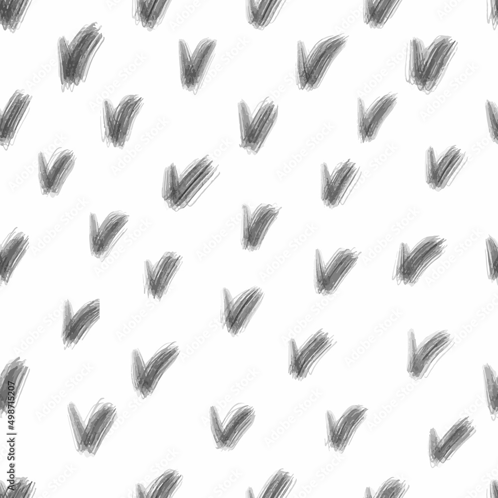 Black and white abstract seamless background with check marks, grunge ...