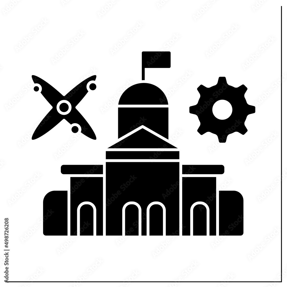 Technocracy glyph icon. Government form. Society or industry control by ...