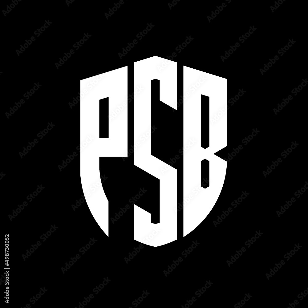 PSB letter logo design. PSB modern letter logo with black background ...