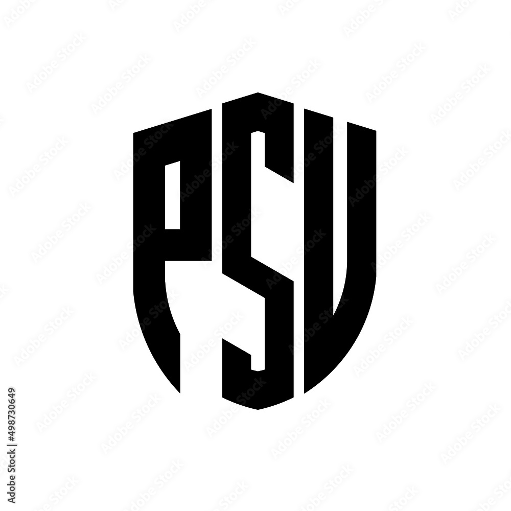PSV letter logo design. PSV modern letter logo with black background ...