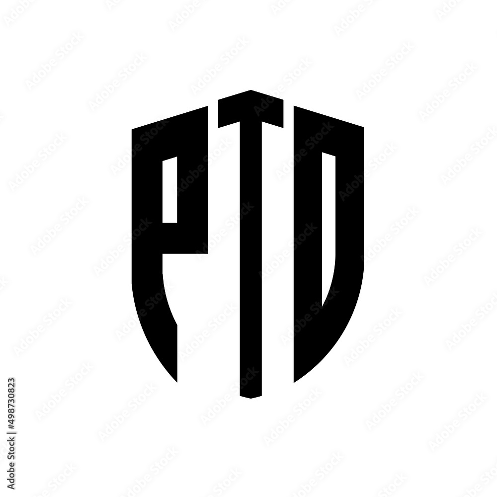 PTD letter logo design. PTD modern letter logo with black background ...