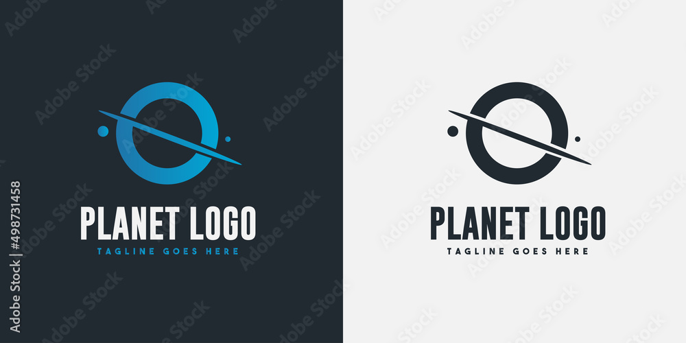 vector planet logo satellite design template cosmos best concept web ...