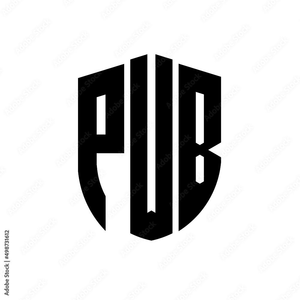 PWB letter logo design. PWB modern letter logo with black background ...