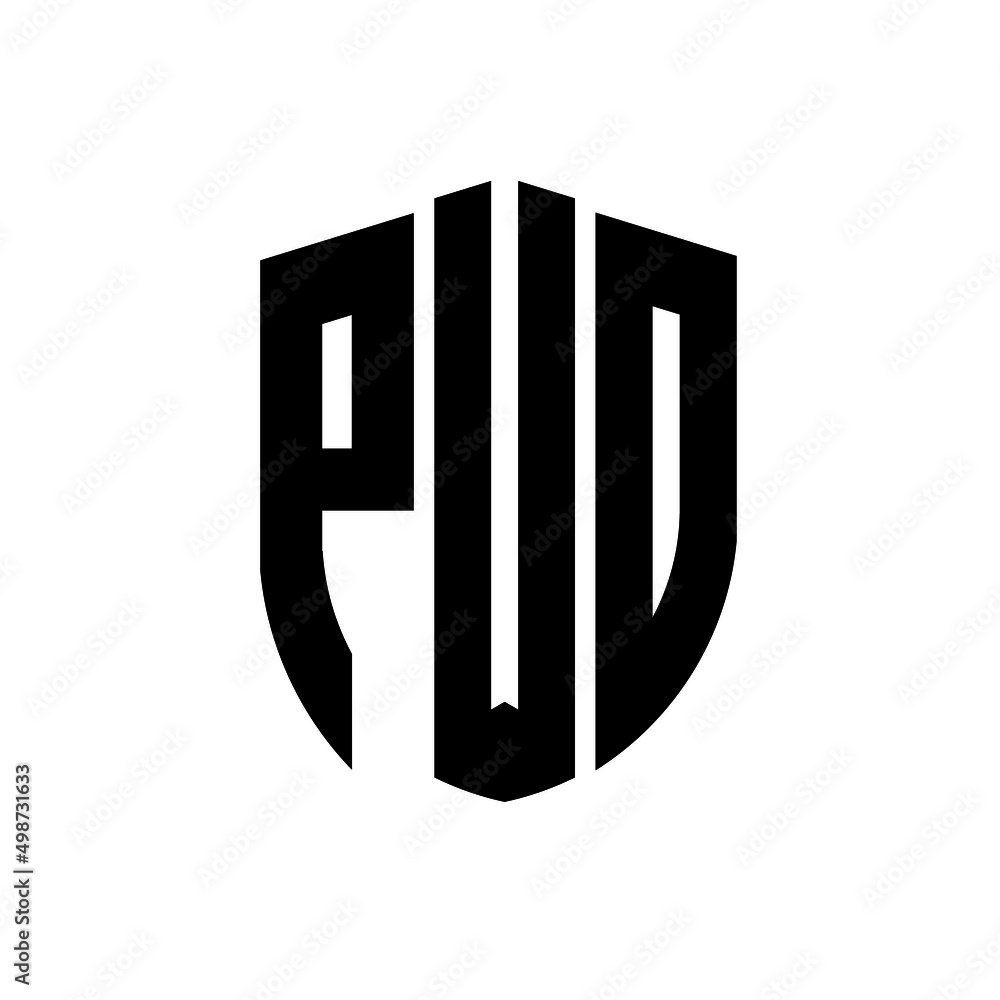 PWD letter logo design. PWD modern letter logo with black background ...
