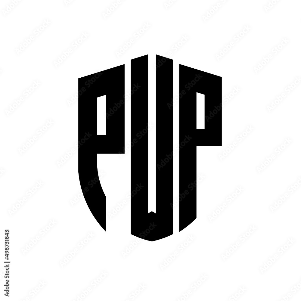 PWP letter logo design. PWP modern letter logo with black background ...