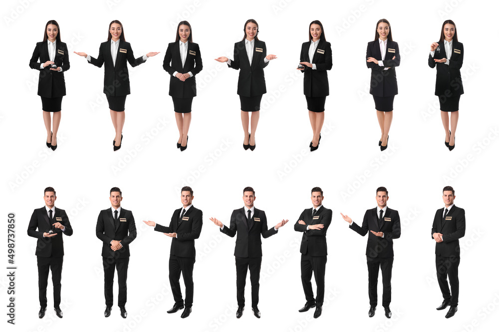 Poster Collage with photos of receptionists on white background – Wall ...